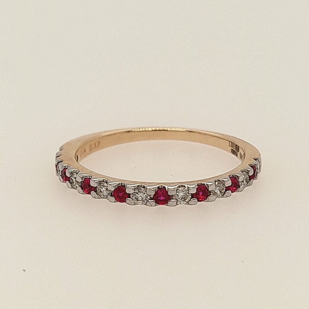 9ct Gold Ruby & Diamond Eternity Ring - John Rattigan Jewellers Wexford